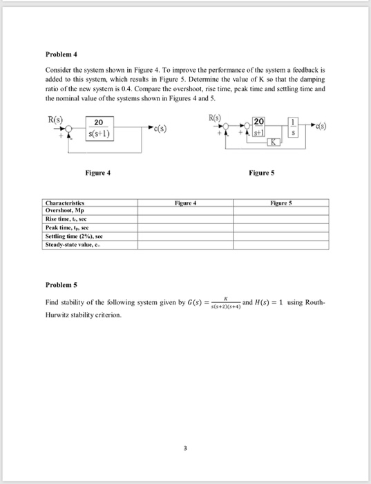 Solved Problem 4 Consider the system shown in Figure 4. To | Chegg.com