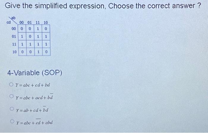 Solved Give the simplilfied expression, Choose the correct | Chegg.com