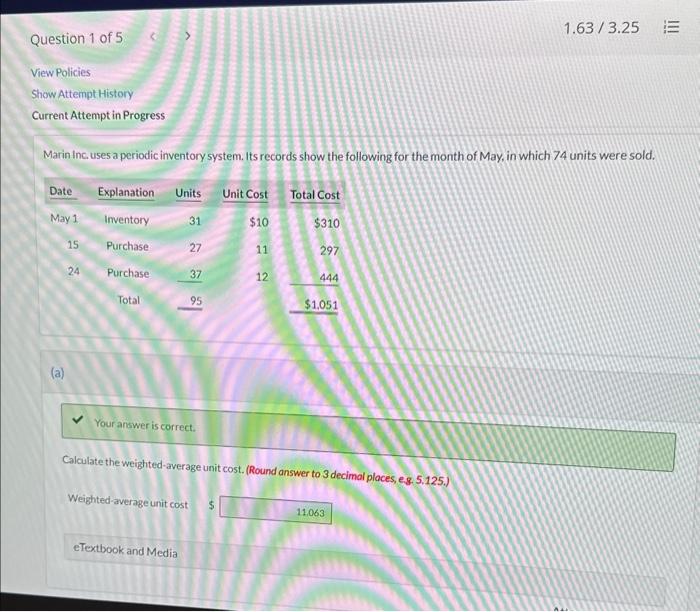 Solved View Policies Show Attempt History Current Attempt in | Chegg.com