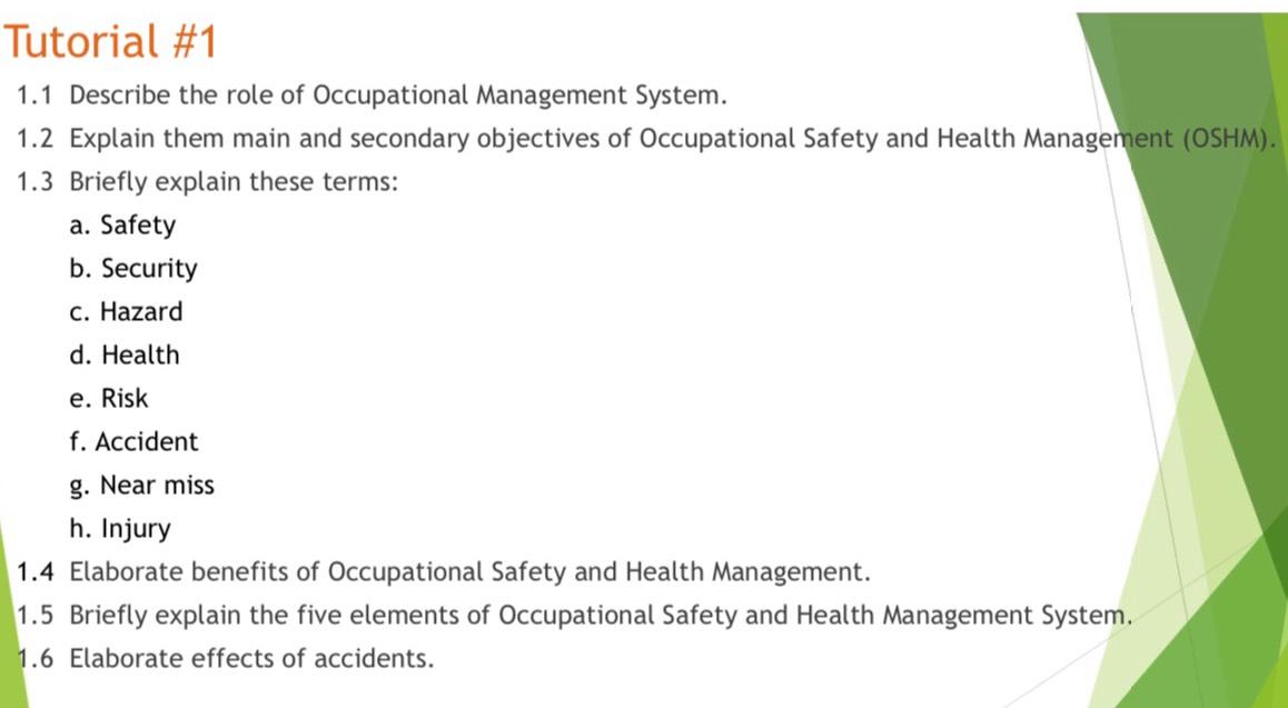 Solved Tutorial #11.1 ﻿Describe the role of Occupational | Chegg.com