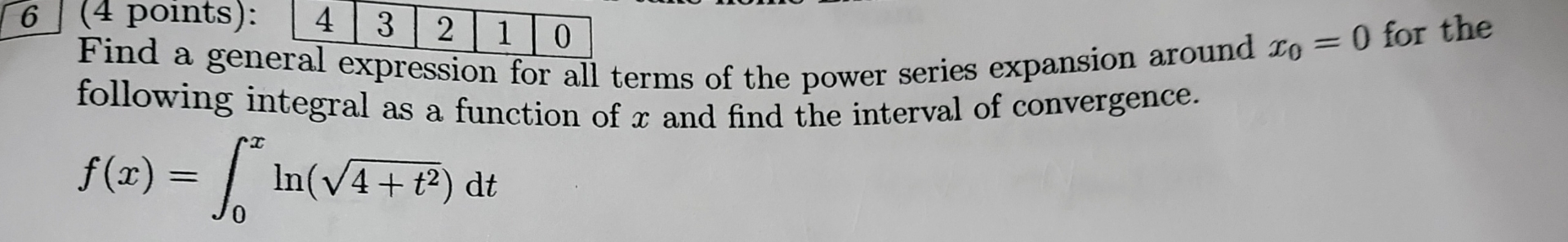 Solved 6 (4 ﻿points):4 3 2 2 ﻿\table[[1,0]] 0Find a | Chegg.com
