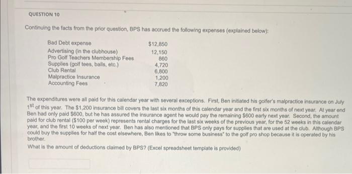 Solved Continuing the facts from the prior question, BPS has | Chegg.com