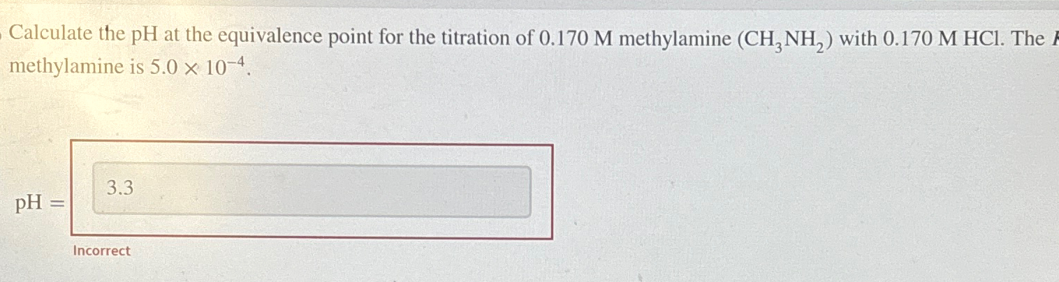 Solved Calculate the pH ﻿at the equivalence point for the | Chegg.com