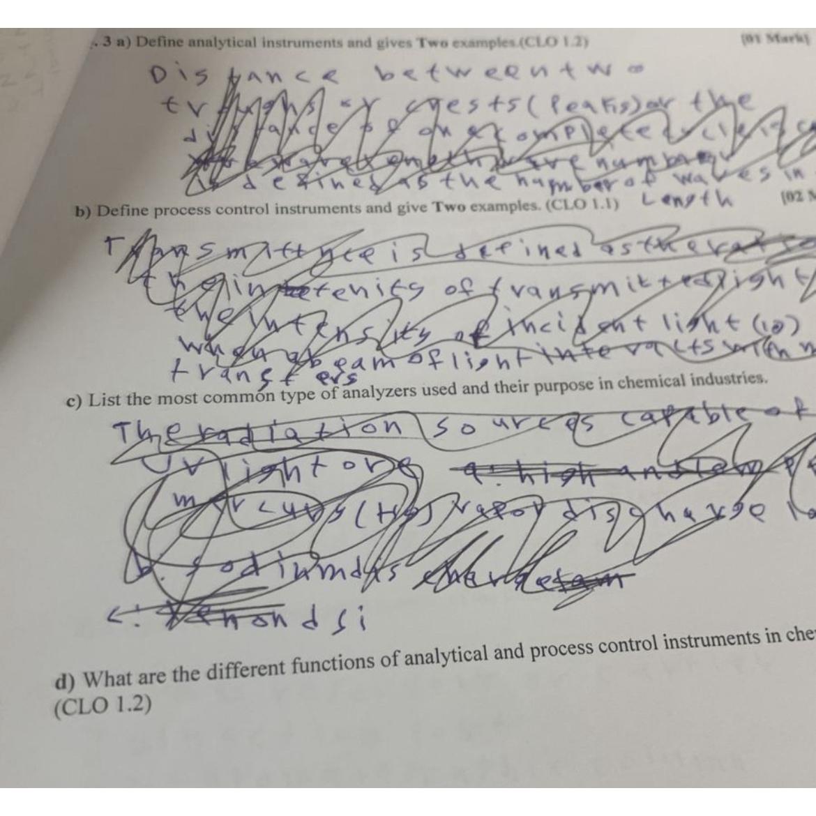 Solved 3 ﻿a) ﻿Define analytical instruments and gives Two | Chegg.com