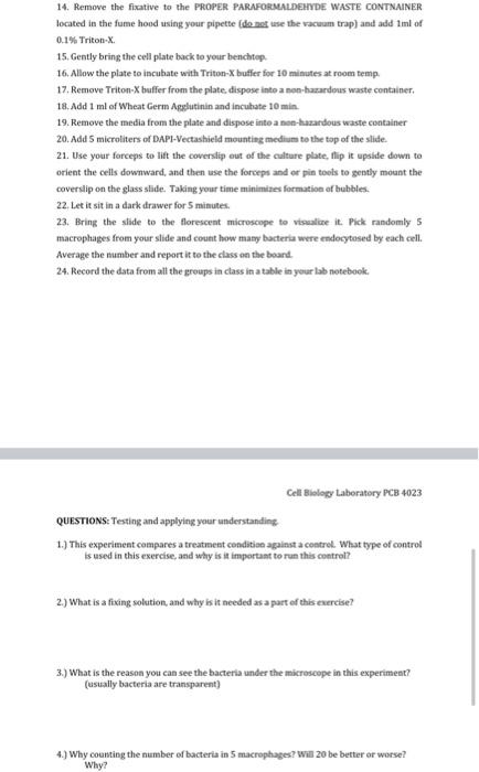 Solved Cell Biology lab report.I need help with the | Chegg.com