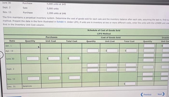 Solved Perpetual Inventory Using LIFO The following units of | Chegg.com