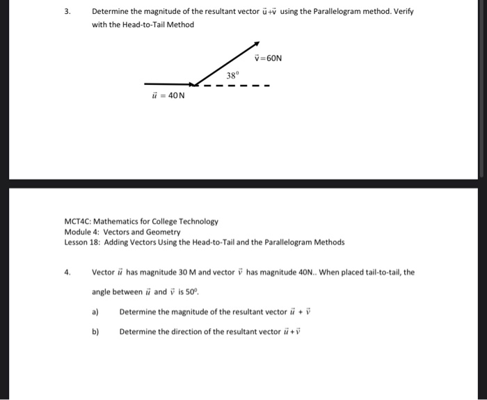 Solved 3. Determine the magnitude of the resultant vector | Chegg.com