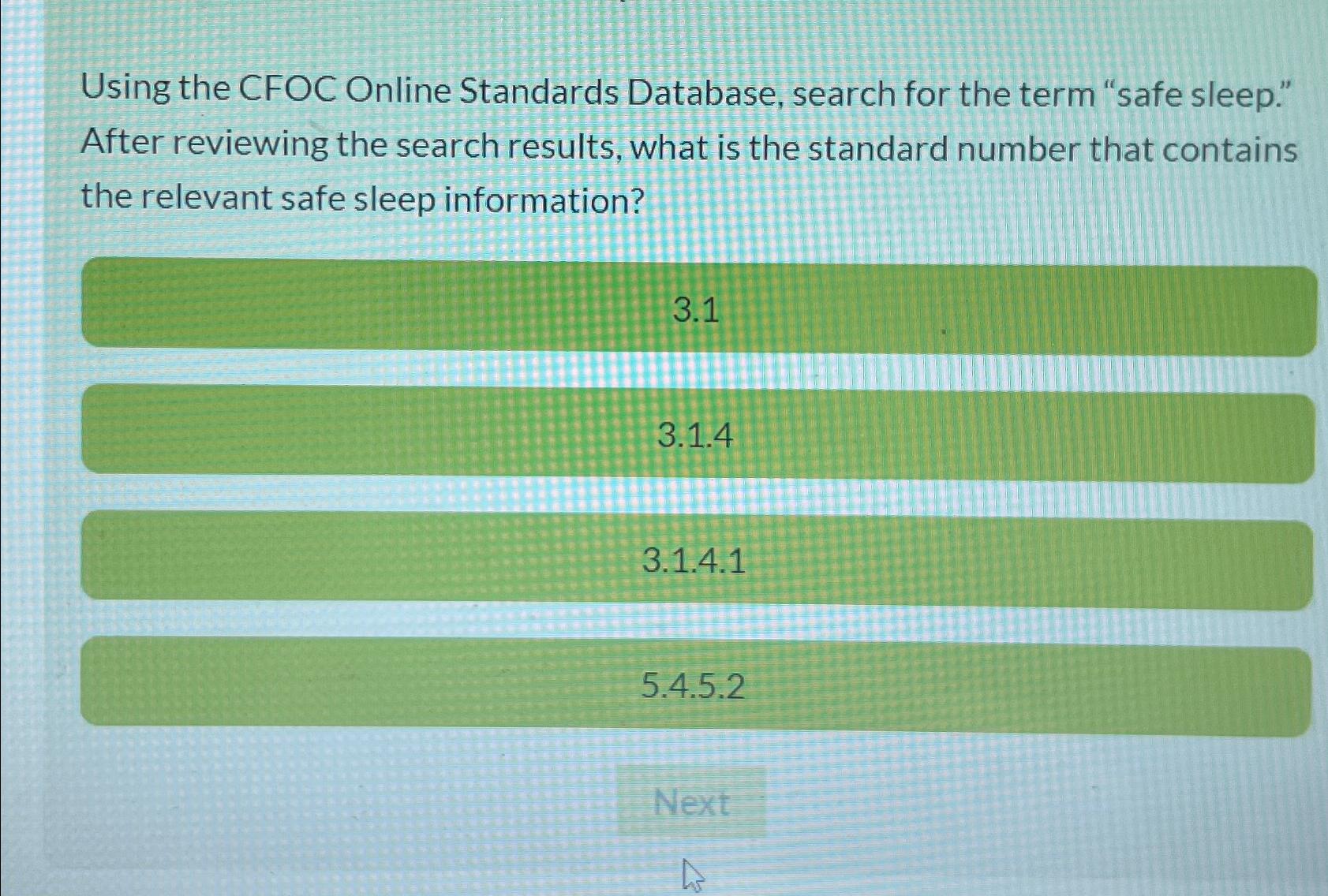 Solved Using the CFOC Online Standards Database, search for | Chegg.com