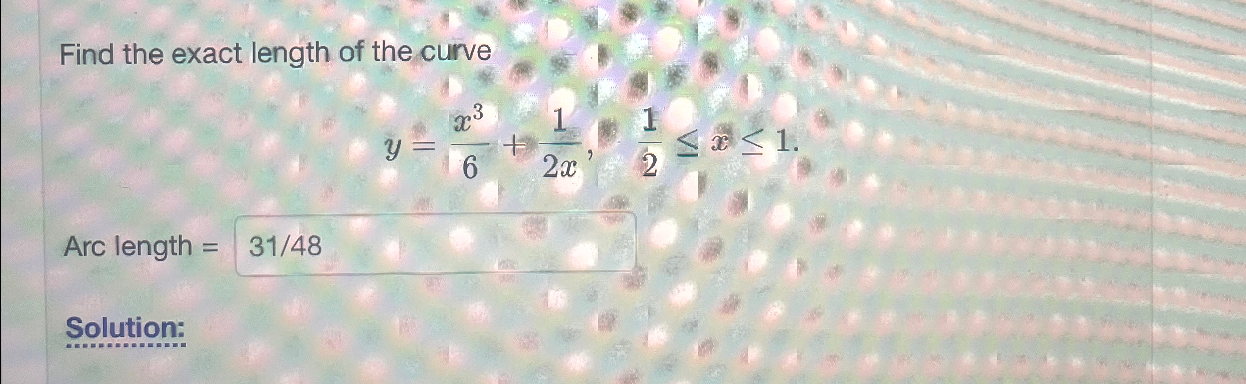 Solved Find the exact length of the | Chegg.com
