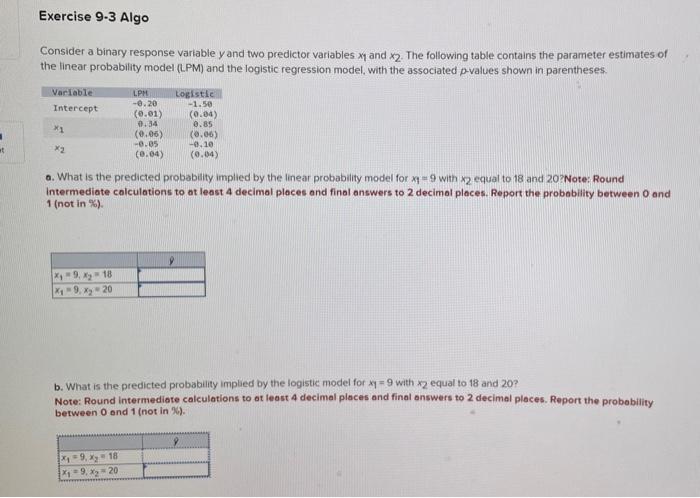 Solved Consider a binary response variable y and two | Chegg.com