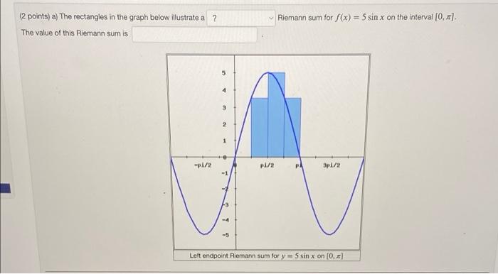 Solved Riemann sum for f(x) = 5 sin x on the interval [0, 1] | Chegg.com