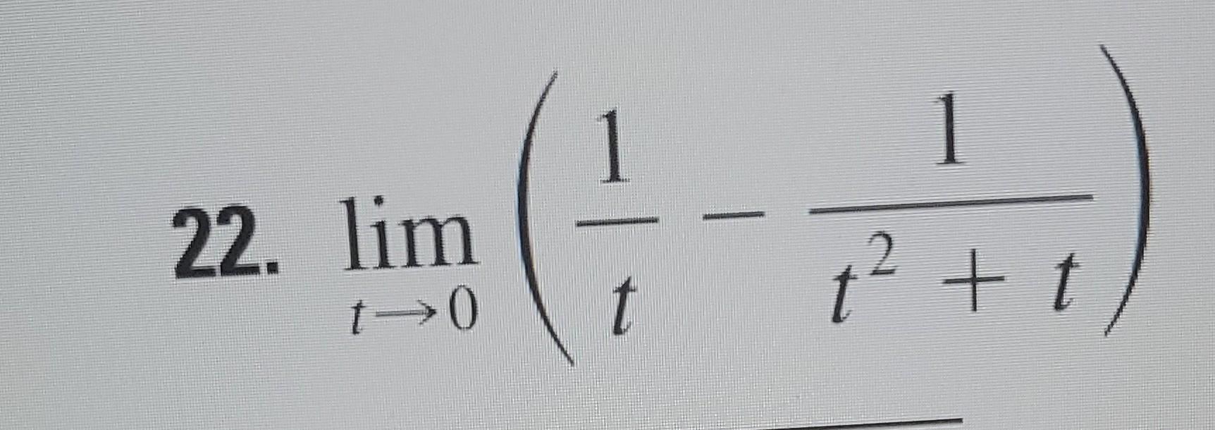 Solved 22. limt→0(t1−t2+t1) | Chegg.com