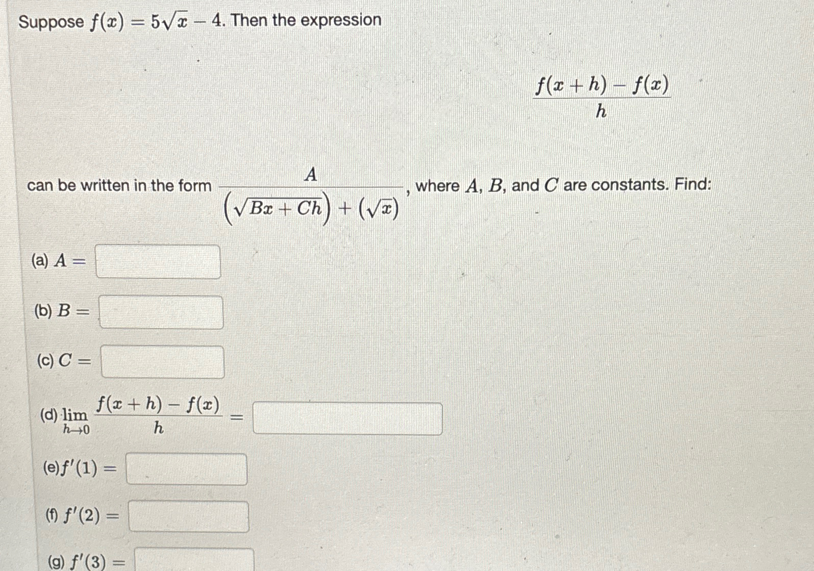 Solved Suppose f(x)=5x2-4. ﻿Then the | Chegg.com