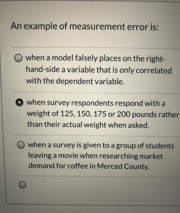 Solved An example of perceptual error is: O when survey | Chegg.com