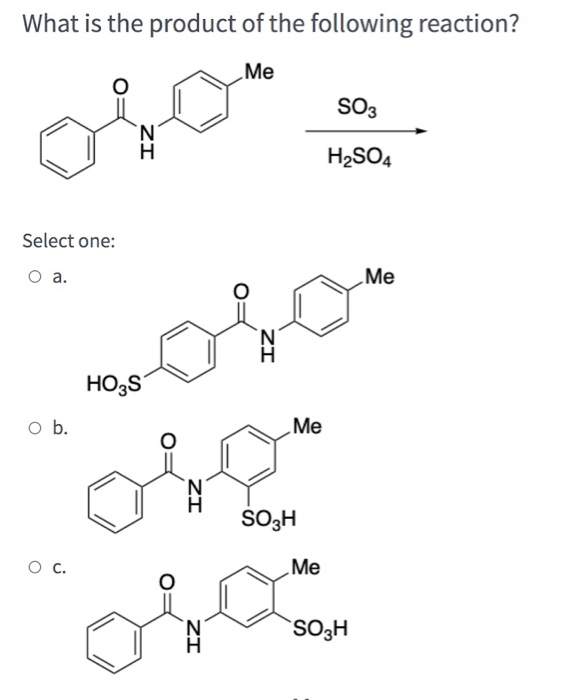Solved What is the product of the following reaction? Me SO3 | Chegg.com