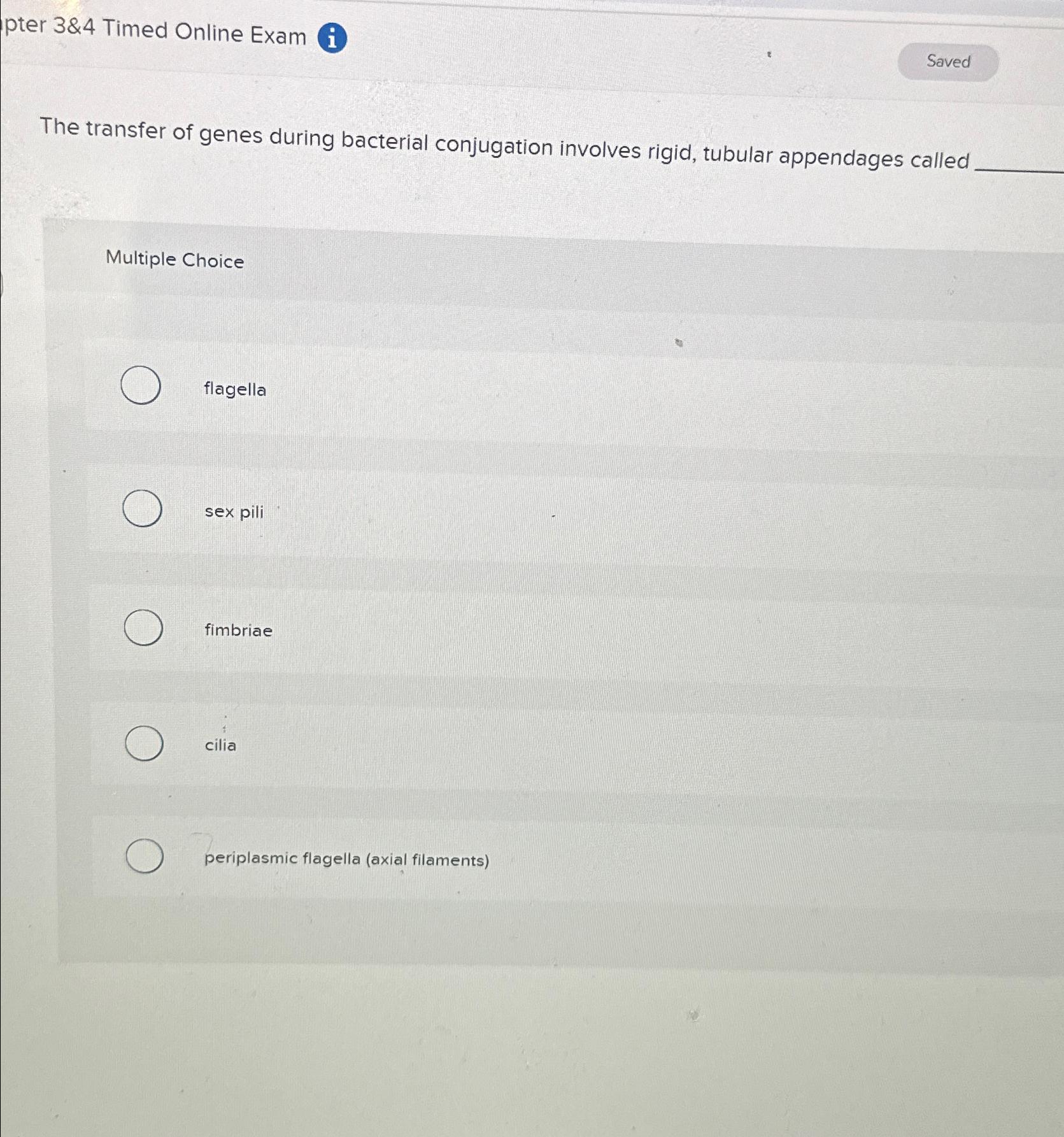 Solved pter 3&4 Timed Online Exam iThe transfer of genes | Chegg.com Solved pter 3&4 Timed Online Exam iThe transfer of genes | Chegg.com