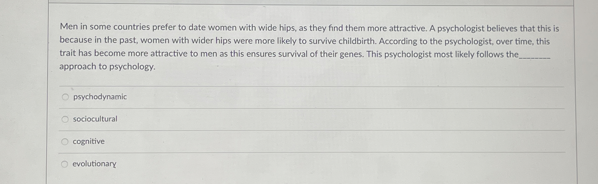Solved Men in some countries prefer to date women with wide | Chegg.com
