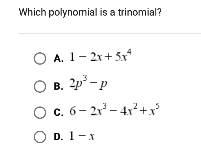 Which polynomial is a | Chegg.com