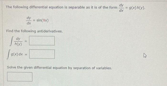 Solved The Following Differential Equation Is Separable As
