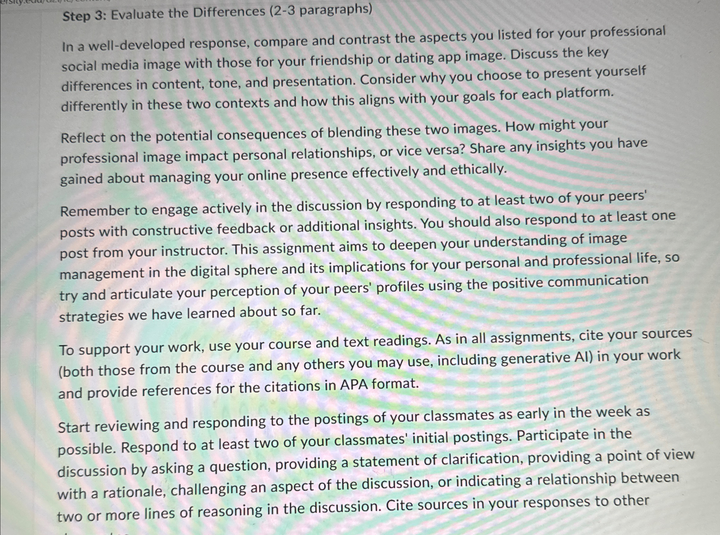 Solved Step 3: Evaluate the Differences (2-3 ﻿paragraphs)In | Chegg.com