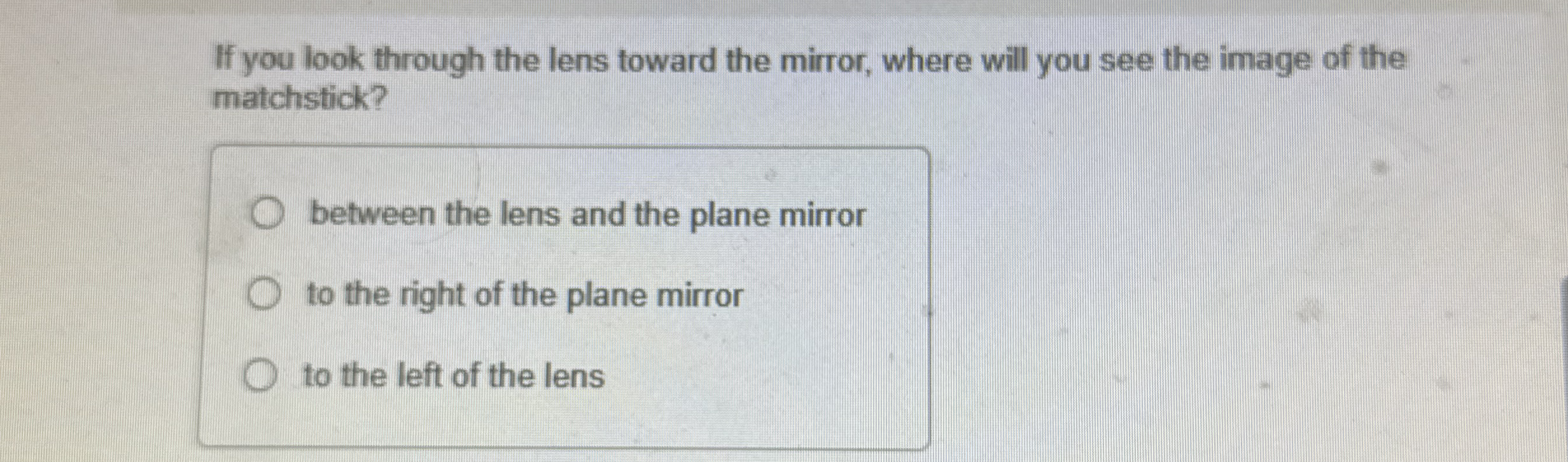Solved If you look through the lens toward the mirror, where | Chegg.com