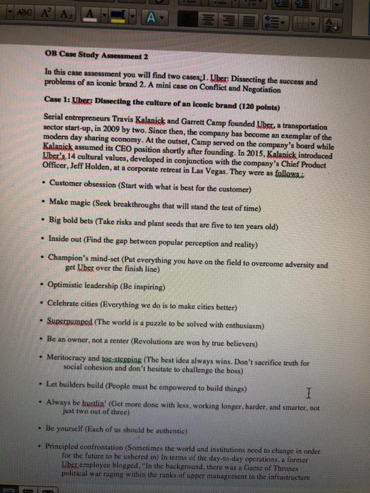 ABC A A OB Case Study Assessment 2 In this case | Chegg.com
