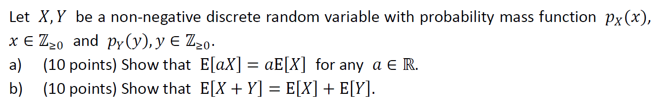 Solved Let x,Y ﻿be a non-negative discrete random variable | Chegg.com