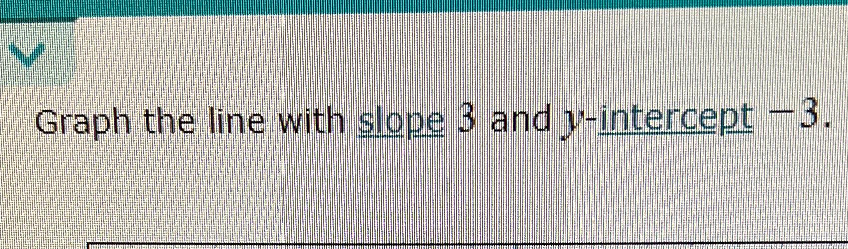 Solved Graph the line with slope 3 ﻿and y-intercept -3 . | Chegg.com