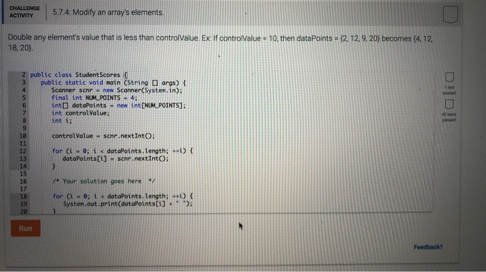 Solved CHALLENGE ACTIVITY 5.7.1: Decrement array elements. | Chegg.com