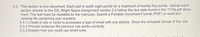 5.3. This section is one document. Each part is worth | Chegg.com