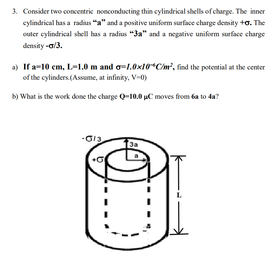 Solved Consider two concentric nonconducting thin | Chegg.com