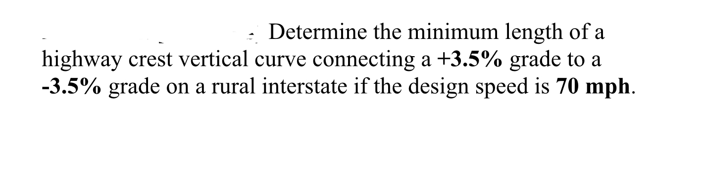Determine the minimum length of a highway crest | Chegg.com