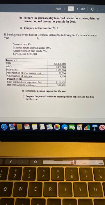 Solved b) Prepare the journal entry to record income tax | Chegg.com
