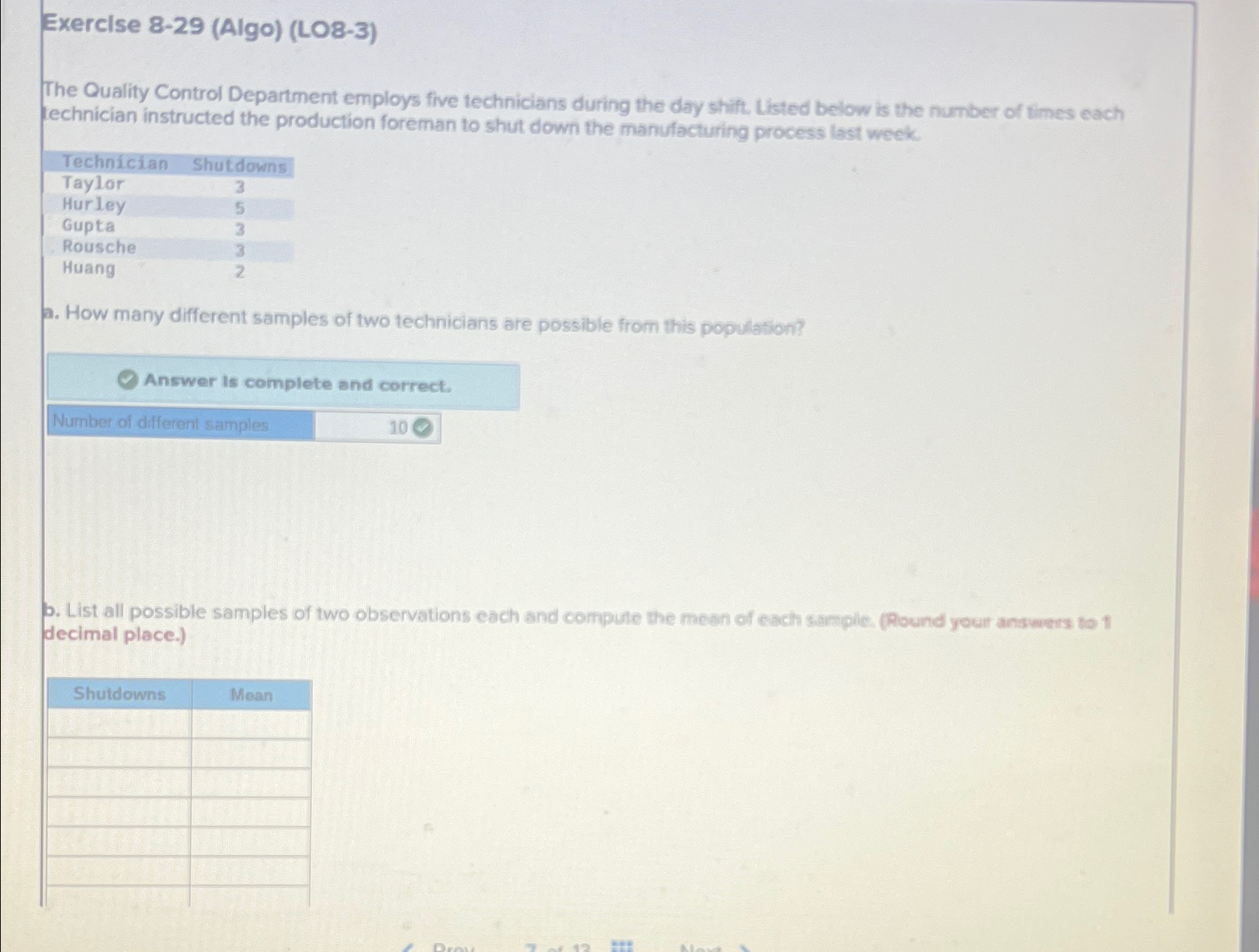 Solved Exerclse 8-29 (Algo) (LO8-3)The Quality Control | Chegg.com