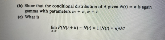 2.42. Consider a conditional Poisson process where | Chegg.com