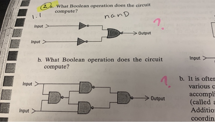 Solved a. What Boolean operation does the circuit compute? | Chegg.com