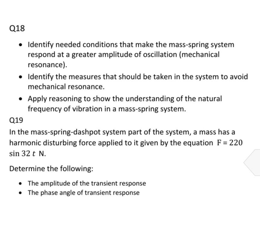Solved Q18 - Identify needed conditions that make the | Chegg.com