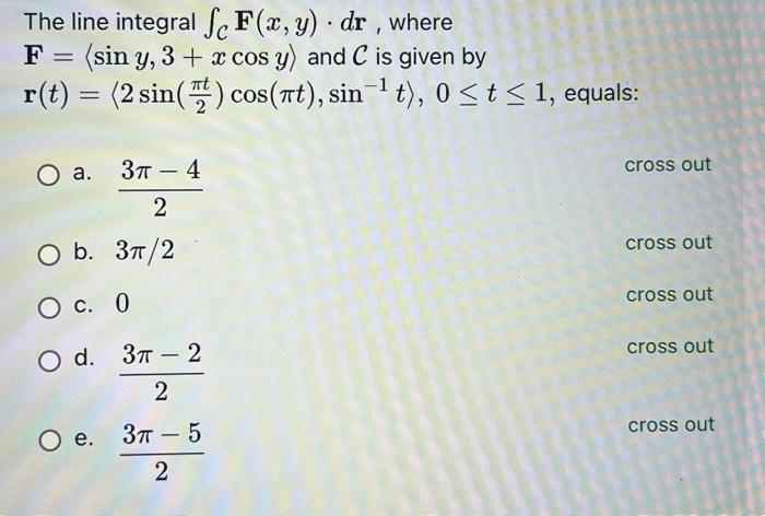 Solved The line integral ∫CF(x,y)⋅dr, where F= siny,3+xcosy | Chegg.com
