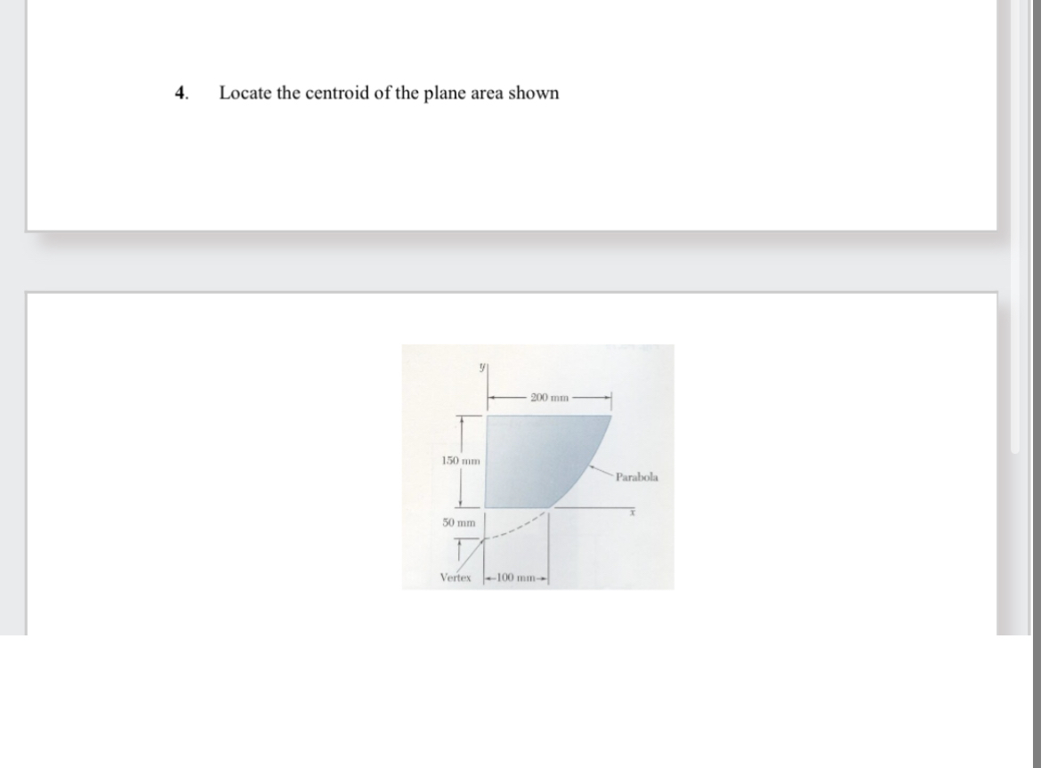 Solved Locate the centroid of the plane area shown | Chegg.com