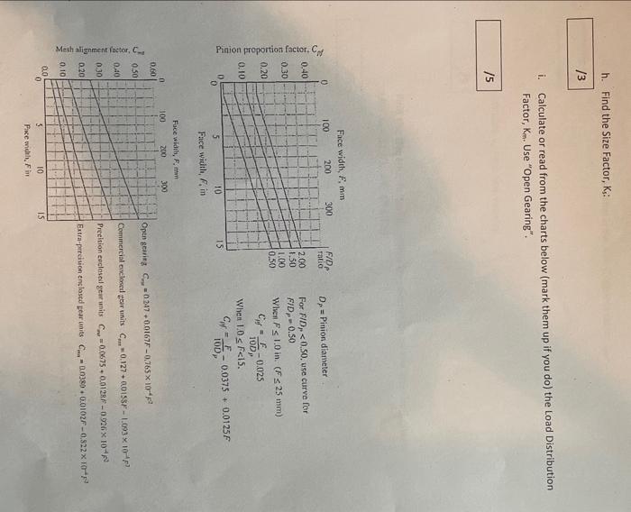 h. Find the Size Factor, K5 : i. Calculate or read | Chegg.com