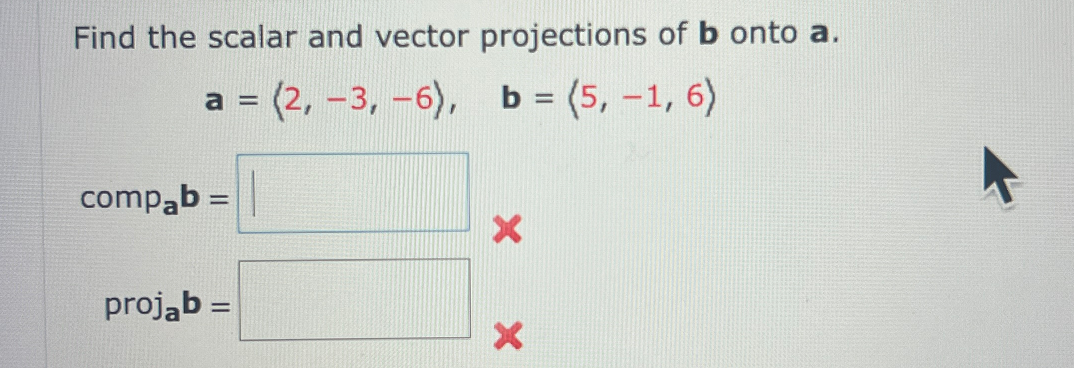 Solved Find the scalar and vector projections of b ﻿onto | Chegg.com