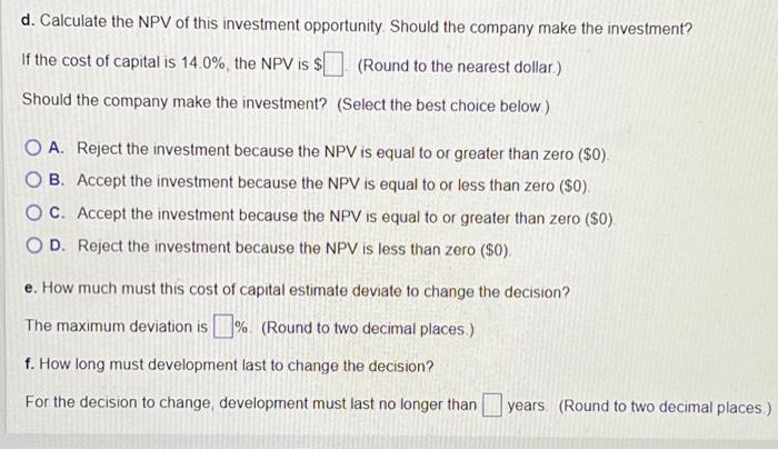 Solved b. Calculate the IRR and use it to determine the | Chegg.com