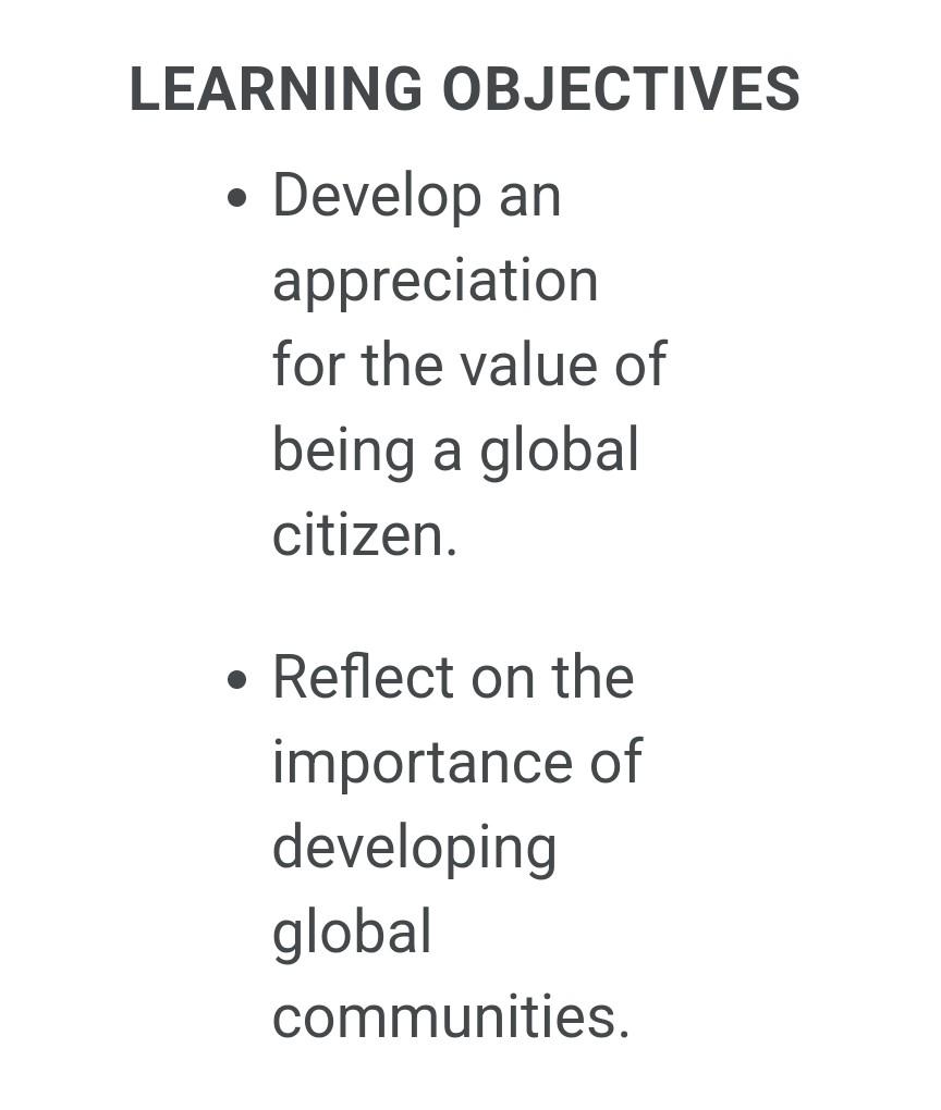 Solved EARNING OBJECTIVES - Develop an appreciation for the | Chegg.com