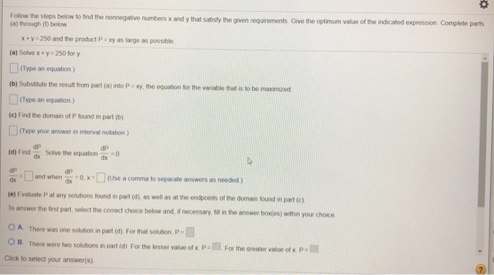 Solved Follow the steps below to find the nonnegative | Chegg.com