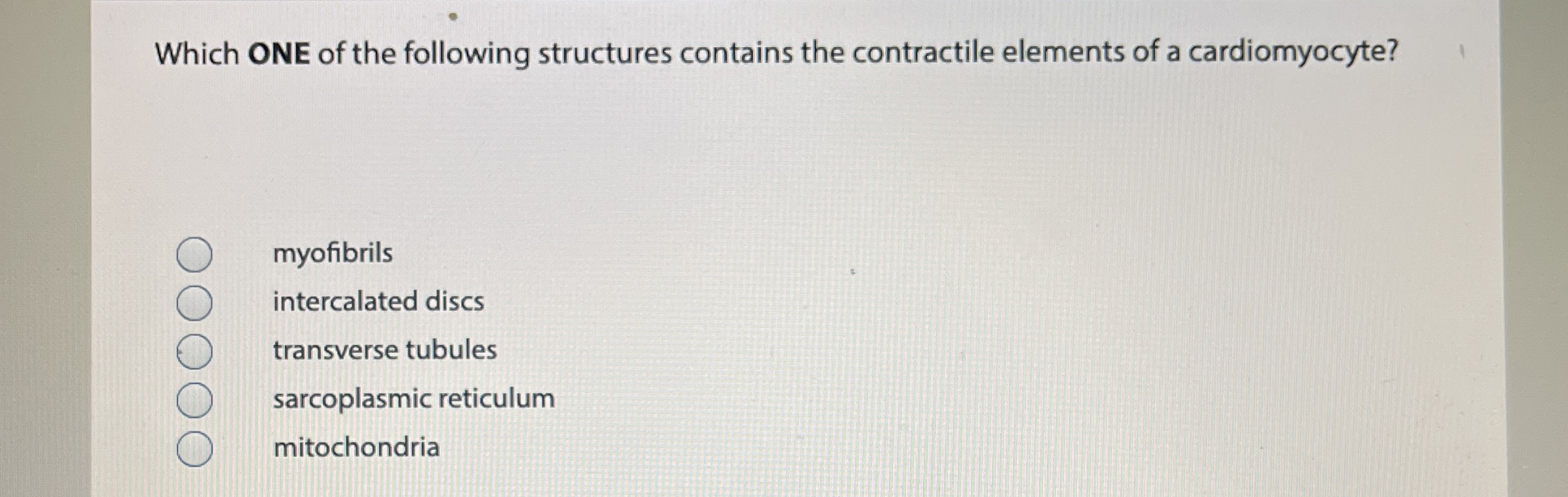 Solved Which ONE of the following structures contains the | Chegg.com