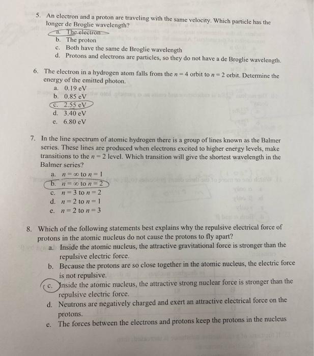 Solved 5. An electron and a proton are traveling with the | Chegg.com