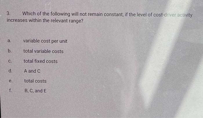 Solved 3. Which of the following will not remain constant, | Chegg.com