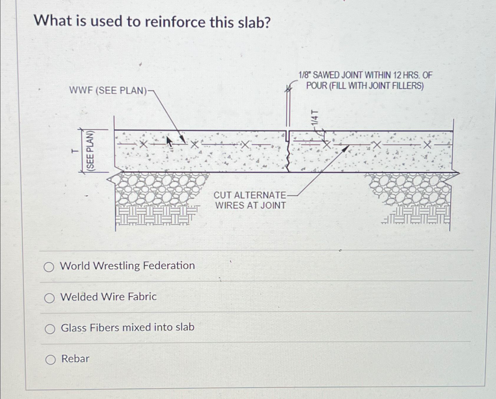 Solved What is used to reinforce this slab?World Wrestling | Chegg.com