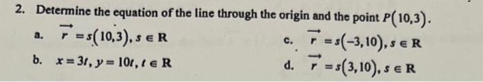 Solved Determine the equation of the line through the origin | Chegg.com
