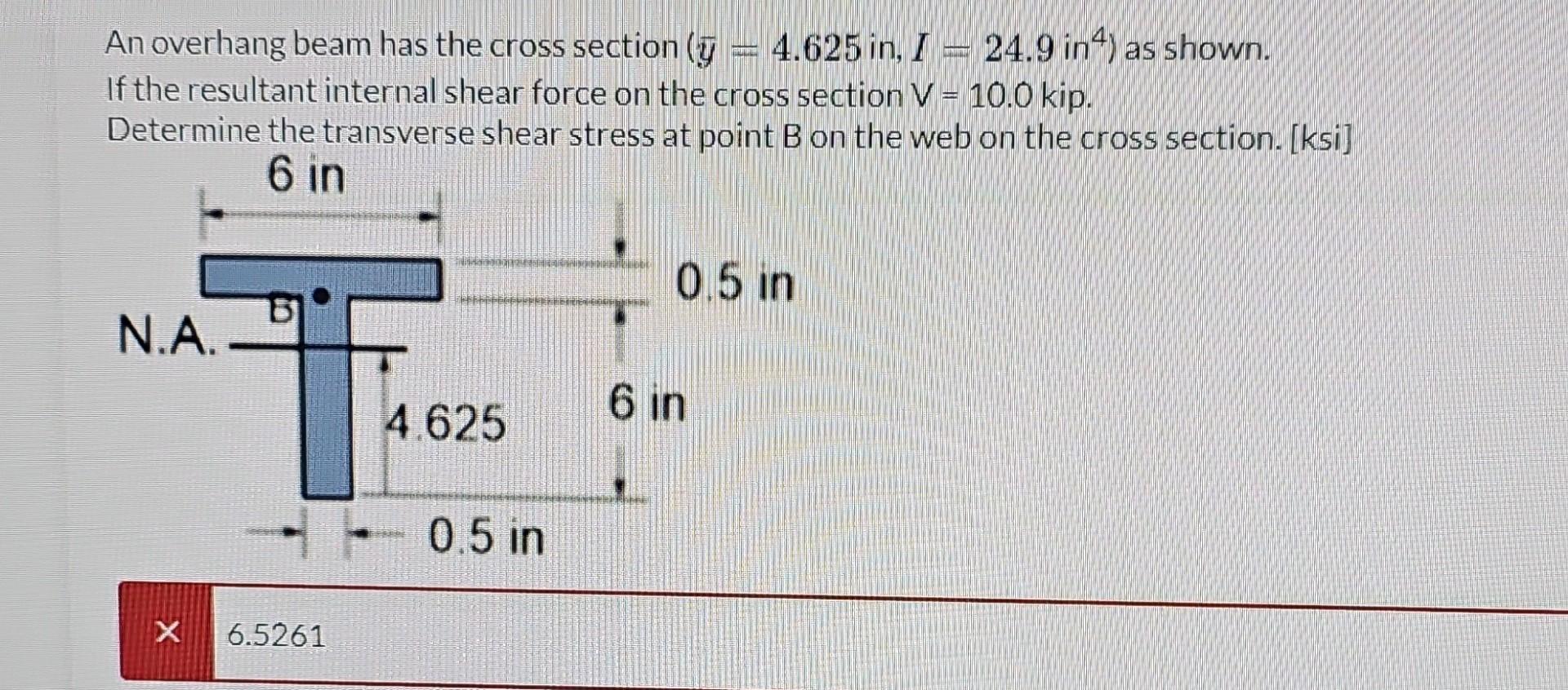 Solved An overhang beam has the cross section | Chegg.com